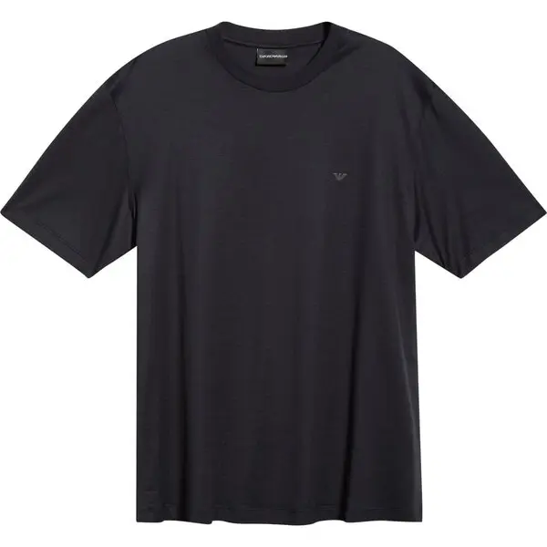 Emporio Armani Lyocell & Cotton T-shirt - Solid Blue Navy