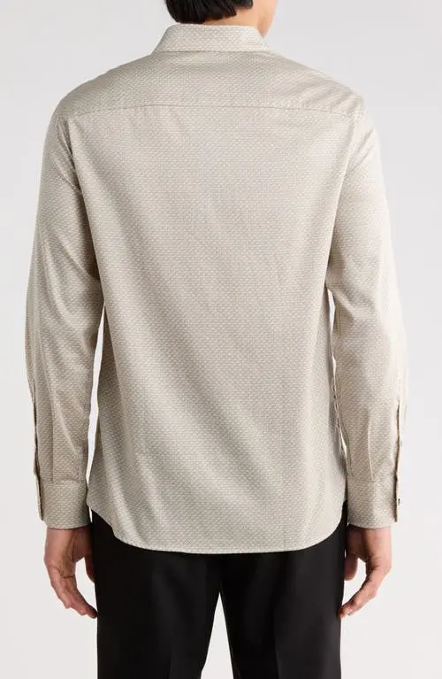 Emporio Armani Weave Pattern Stretch Button-up Shirt