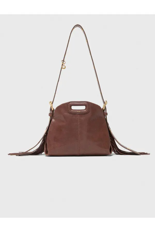 Maje Miss M Mini Bag In Vintage Leather - Brown