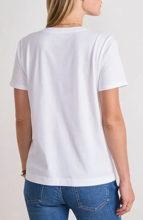 Vineyard Vines V-neck Supima Cotton T-shirt - White Cap