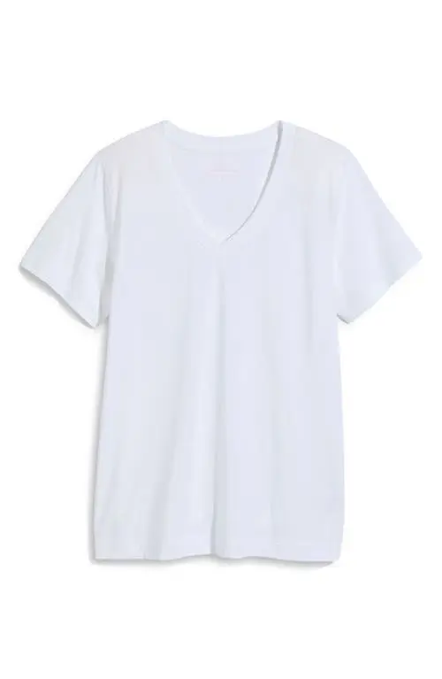 Vineyard Vines V-neck Supima Cotton T-shirt - White Cap