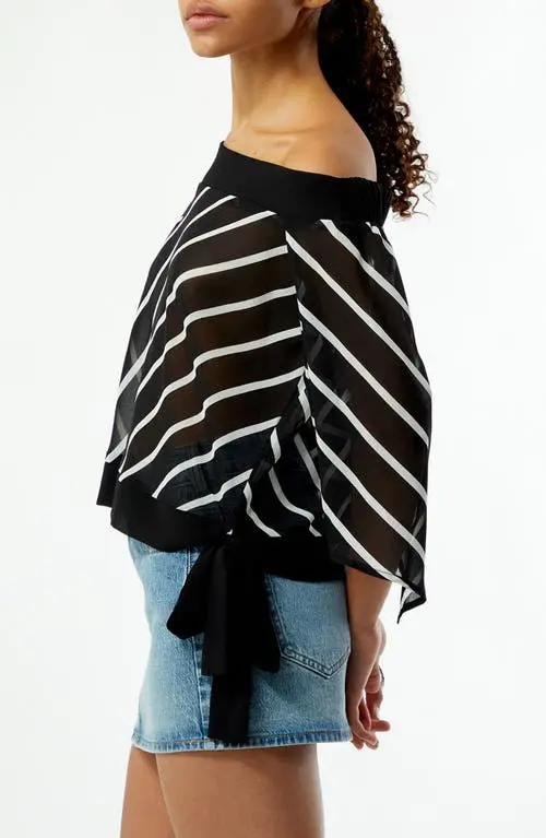 PACSUN Striped One-shoulder Top