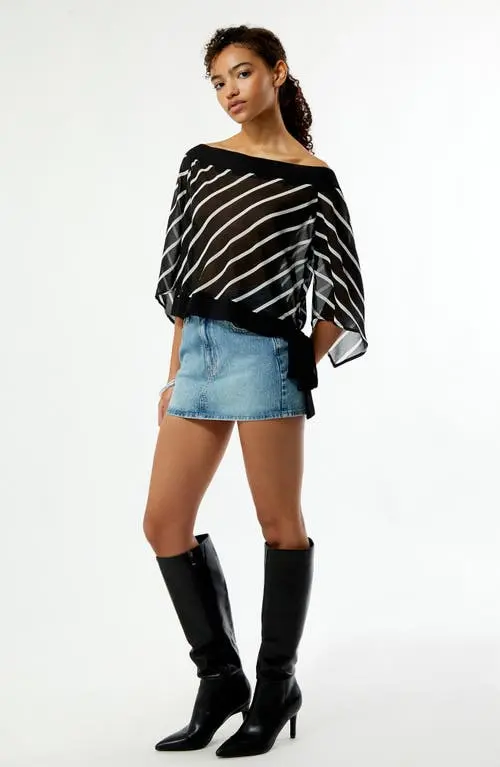 PACSUN Striped One-shoulder Top