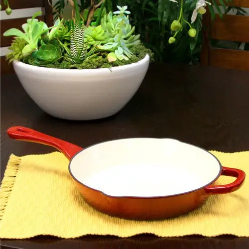 CROCK-POT 10 In. Round Enameled Cast Iron Skillet - Red