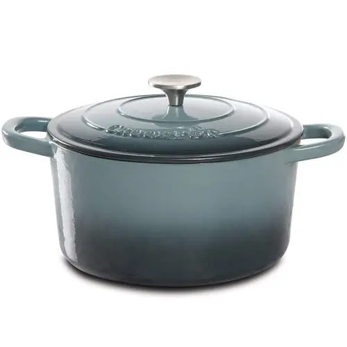 CROCK-POT 5 Quart Round Enameled Cast Iron Dutch Oven - Grey