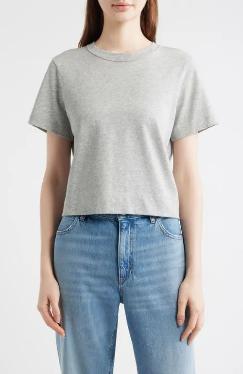 FRAME The Heather Boxy Crop T-shirt - Heather Grey