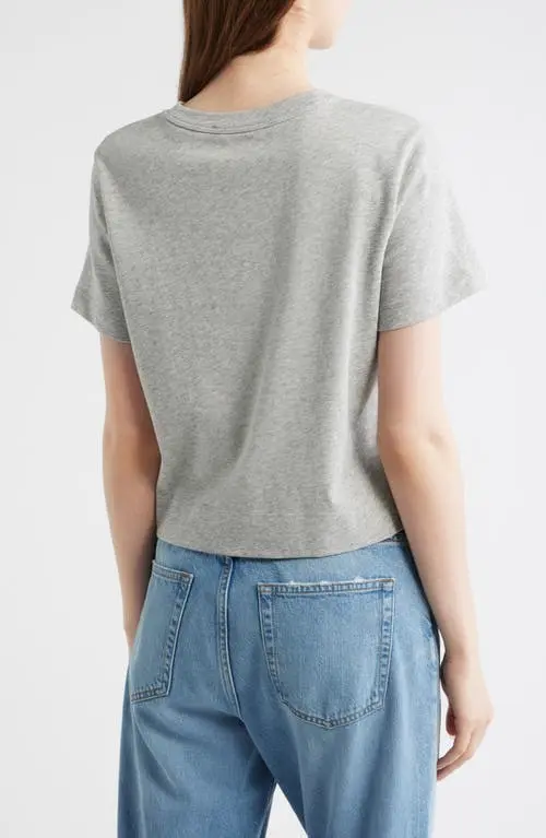 FRAME The Heather Boxy Crop T-shirt - Heather Grey