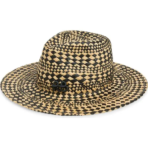 Ruslan Baginskiy Rhomboidal Straw Fedora - Beige/black