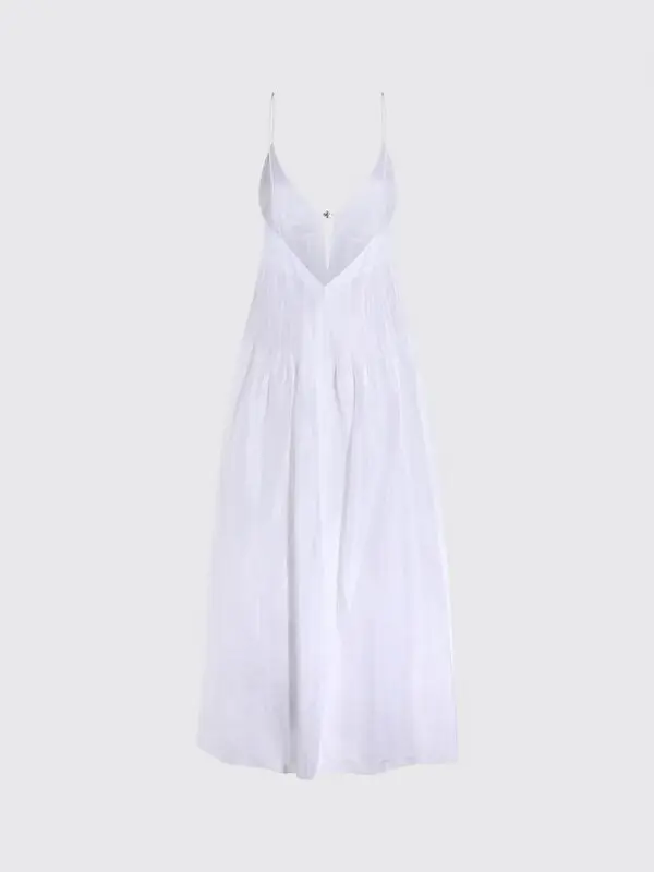 Tory Burch Linen And Silk Midi Dress - White