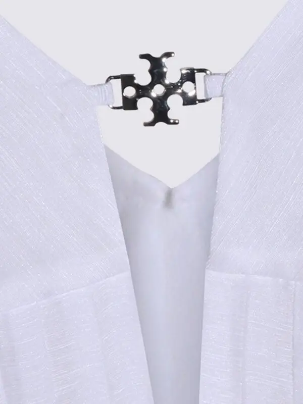 Tory Burch Linen And Silk Midi Dress - White
