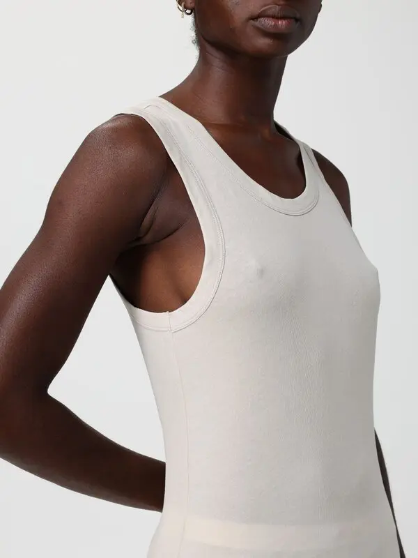 ENTIRE STUDIOS Stretch Cotton Sleeveless Top - Beige