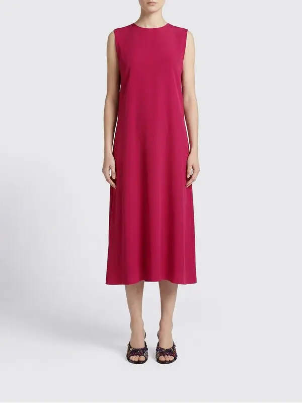 Dries Van Noten Satin Midi Dress - Fuchsia
