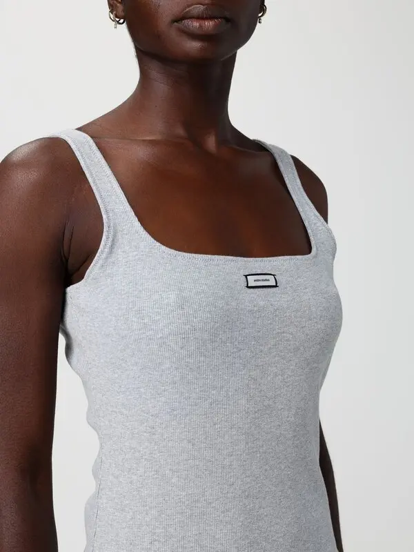 ENTIRE STUDIOS Stretch Cotton Knit Top - Grey