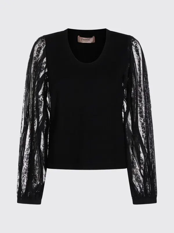TWINSET Lace Sleeve Sweater