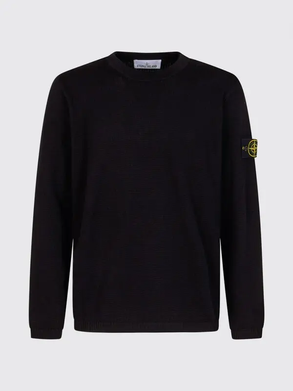 Stone Island Cotton Crew Neck Jumper - Black