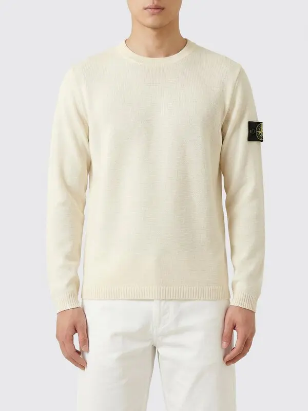 Stone Island Cotton Crew Neck Jumper - White