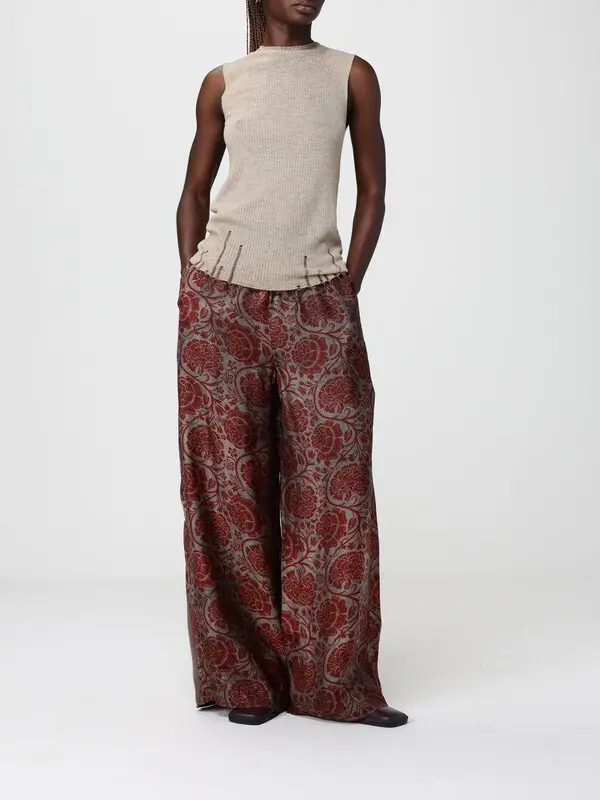 UMA WANG Printed Viscose Blend Palazzo Trousers - Grey