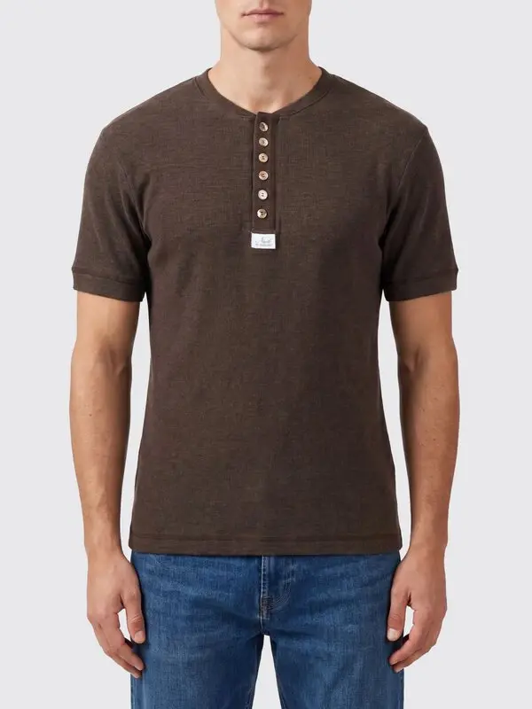 MAGLIANO Short Sleeve Henley - Burnt