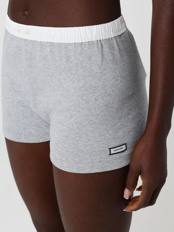 ENTIRE STUDIOS Ribbed Knit Shorts - Grey