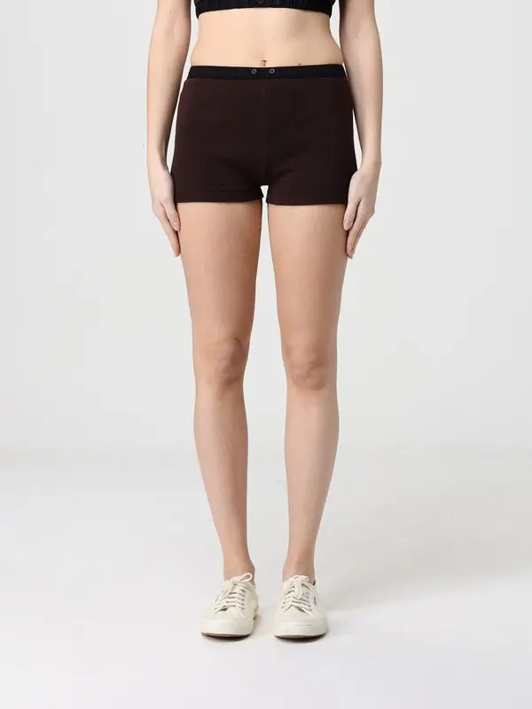 ENTIRE STUDIOS Ribbed Knit Shorts - Red