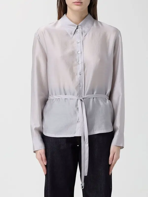 LOW CLASSIC Belted Shirt - Grey