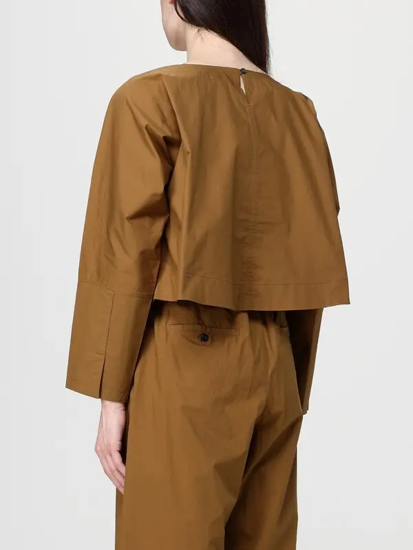 Soeur Cotton Cropped Top - Brown