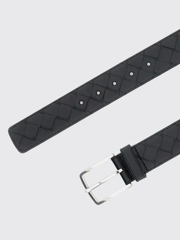 Bottega Veneta Intrecciato Leather Belt - Black