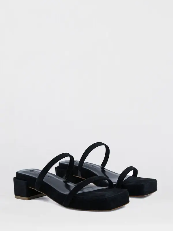 By Far Suede Mule Sandals - Black
