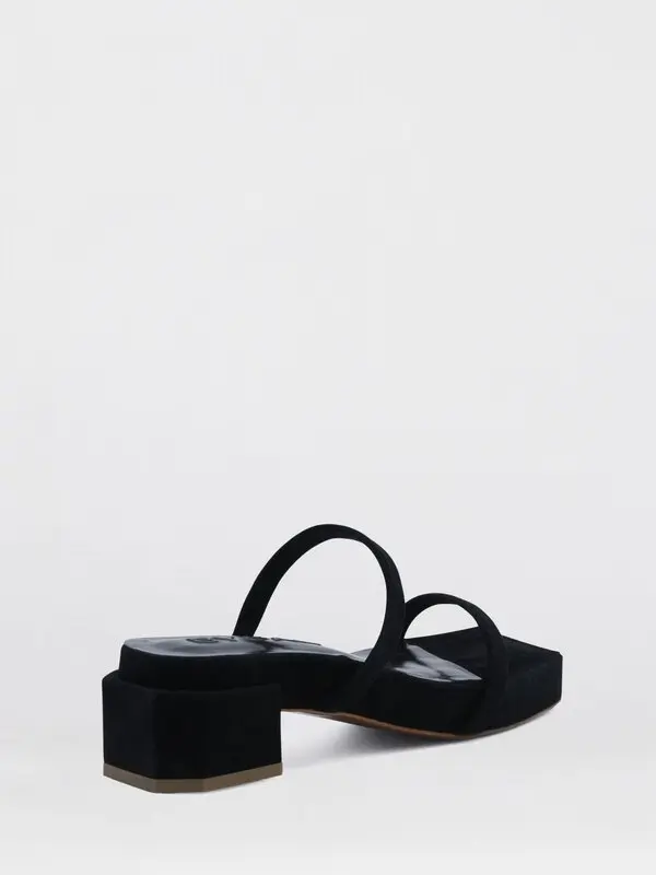 By Far Suede Mule Sandals - Black