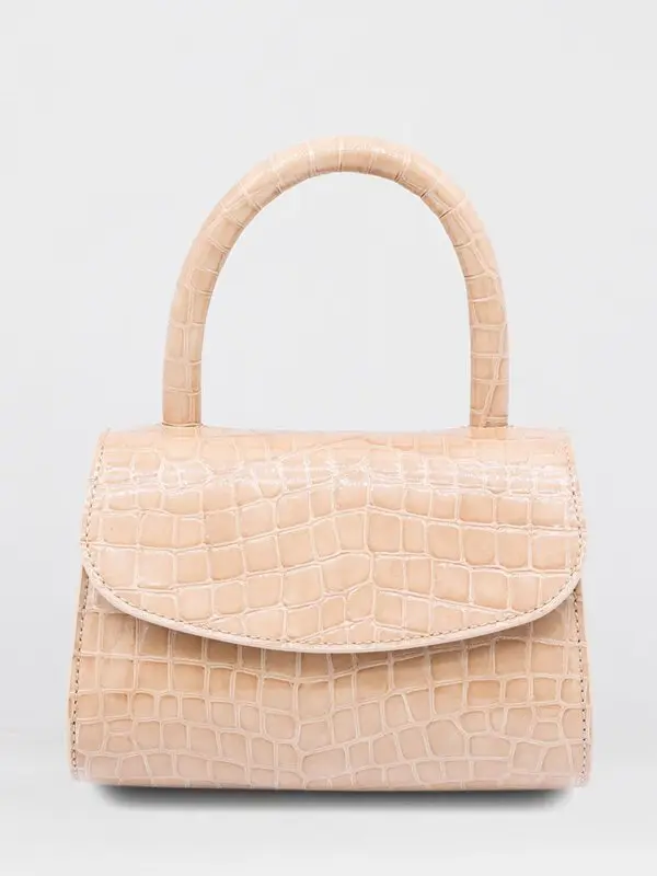 By Far Mini 2.0 Crocodile Print Leather Bag - Camel
