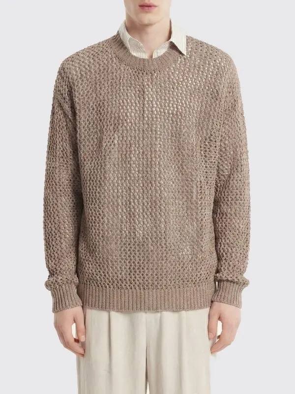 Maison Kitsuné Cotton Knit Top - Beige