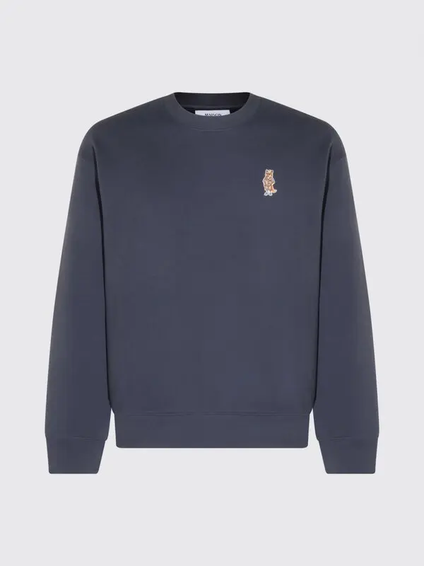 Maison Kitsuné Crewneck Sweatshirt With Embroidered Logo - Blue