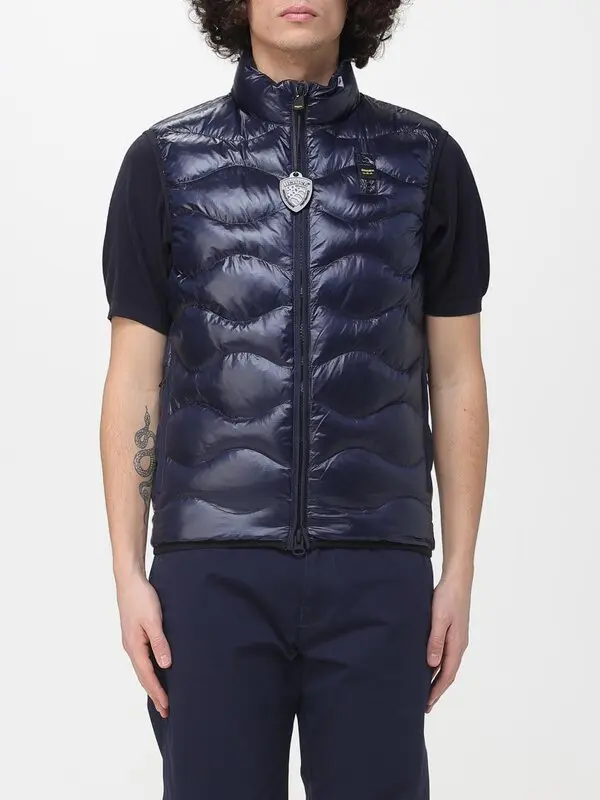 BLAUER. Padded Nylon Vest - Blue