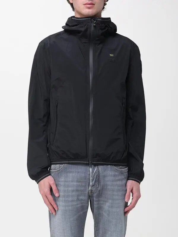 BLAUER. Hooded Polyester Windbreaker Jacket - Black