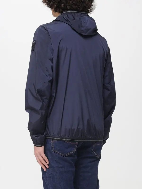 BLAUER. Hooded Polyester Windbreaker Jacket - Blue