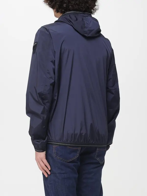 BLAUER. Hooded Polyester Windbreaker Jacket - Blue