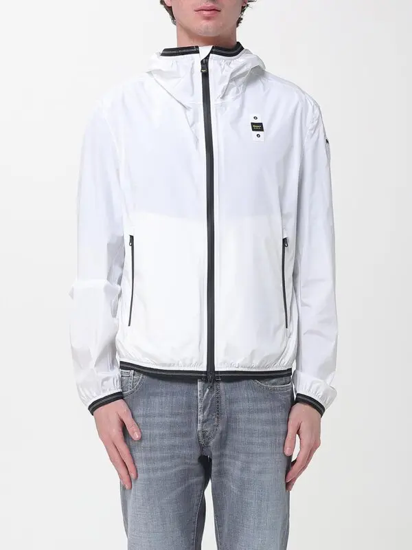 BLAUER. Hooded Polyester Windbreaker Jacket - White