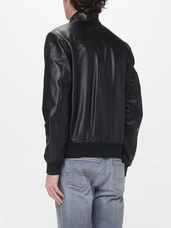 BLAUER. Leather Bomber Jacket