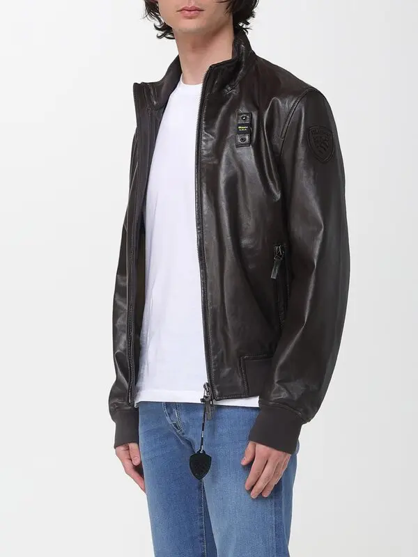 BLAUER. Leather Bomber Jacket