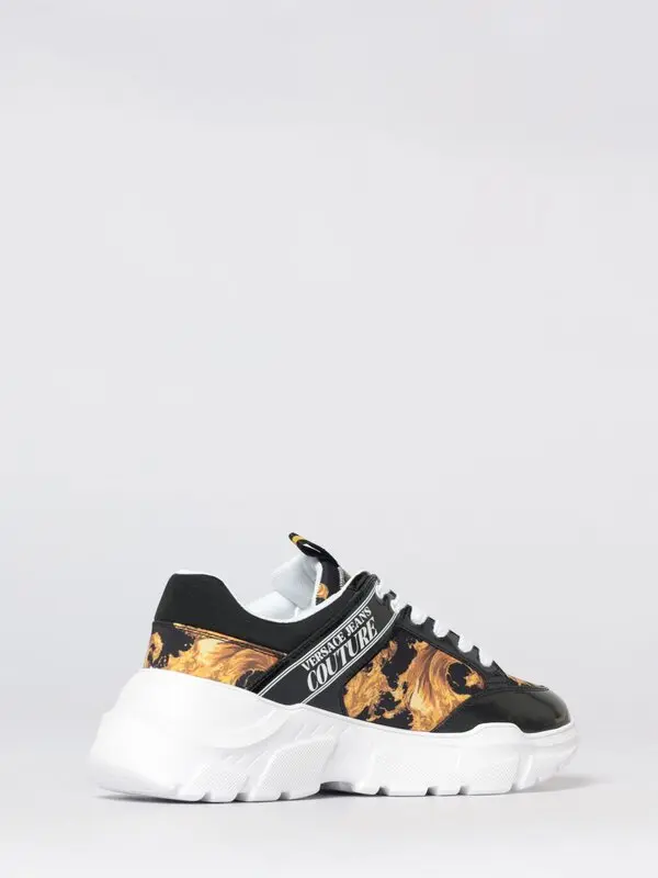 Versace Baroque Print Nylon Low Top Sneakers - Black