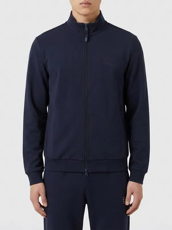 EA7 Zip Cardigan With High Neck - Blue