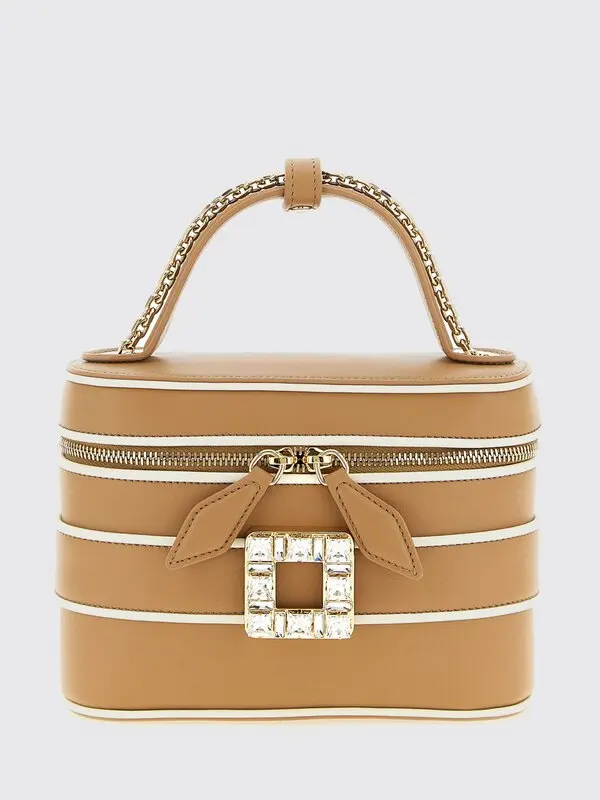 ROGER VIVIER Jewel Buckle Vanity Bag - Beige