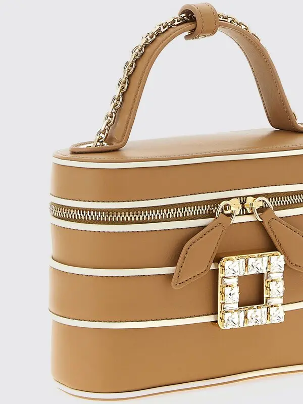 ROGER VIVIER Jewel Buckle Vanity Bag - Beige