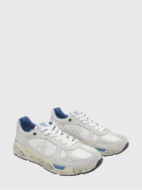 Premiata Mase Suede And Mesh Sneakers - White