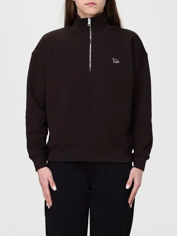 Maison Kitsuné Cotton Zip Sweatshirt - Brown