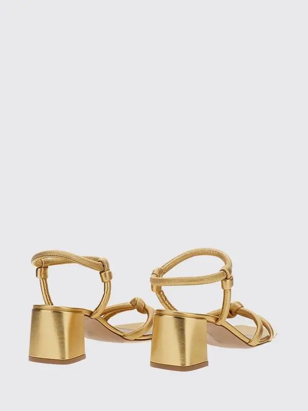 GIANVITO ROSSI Metallic Knot Heeled Sandals