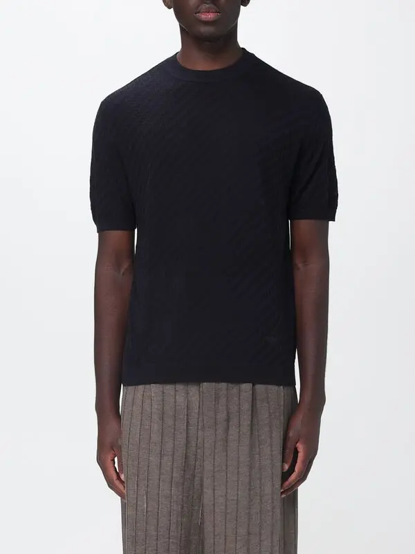Emporio Armani Textured Knit Sweater - Navy