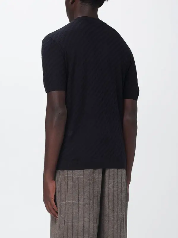 Emporio Armani Textured Knit Sweater - Navy
