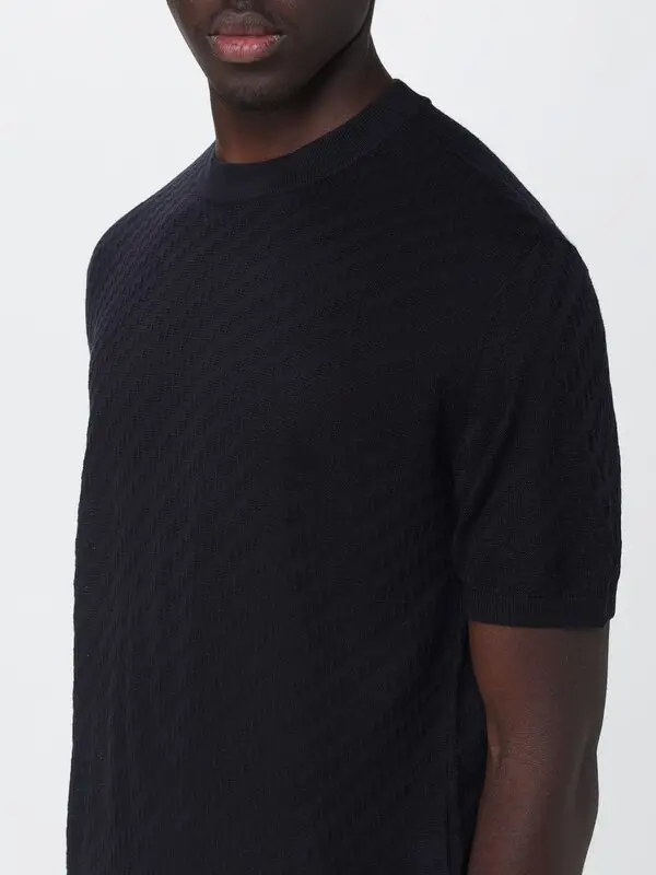 Emporio Armani Textured Knit Sweater - Navy