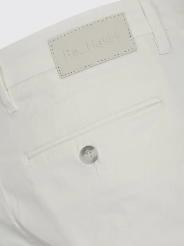 RE-HASH Tailored Chinos With Button Detail - White